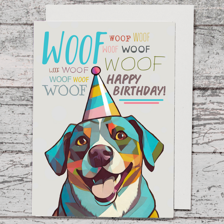 Card - Woof Birthday – Red Dog Design